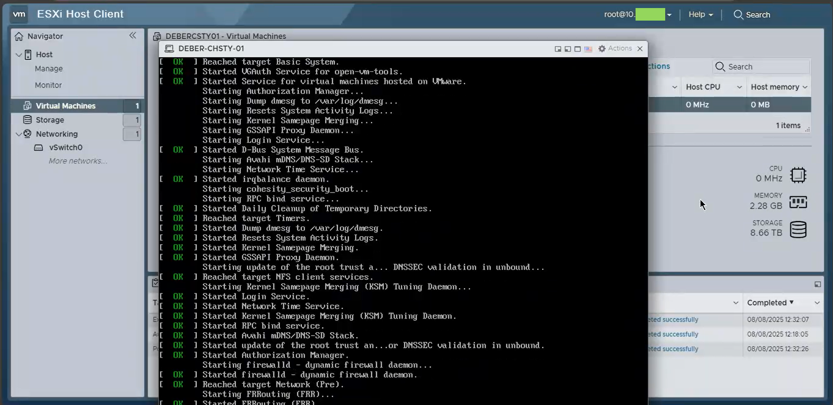Start-up Cohesity Cluster (Virtual Edition) after graceful Shutdown ...